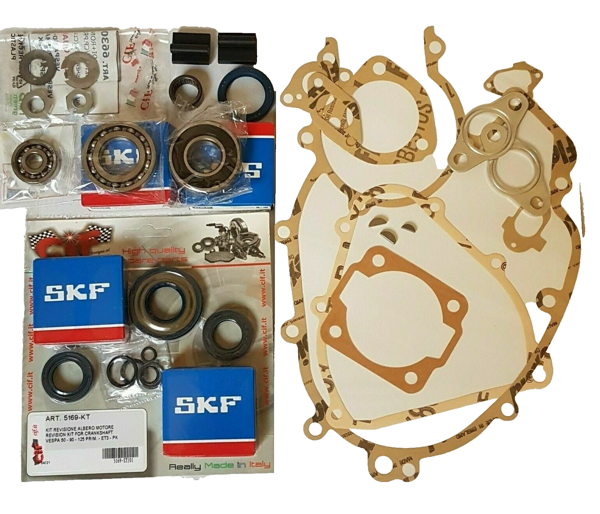 Kit cuscinetti paraoli guarnizioni revisione motore completo Vespa PK – RIDEITSTORE